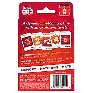 Ok2Win Boom GOES The Dynamite Math Card Game and Mixed Doubles Dice Game - Fast-Paced Fun for The Whole Family - Ages 7+