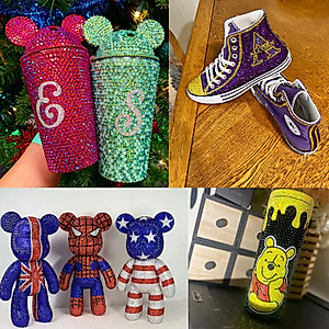 Briskbloom 3000PCS Resin Flatback Rhinestone, 2mm 3mm 4mm 5mm 6mm Hot Pink AB Flatback Jelly Resin Rhinestones for Tumblers, Mugs, Bottles, Craft Decoration, Loose Bling Glitter Gem Stone, Rose AB