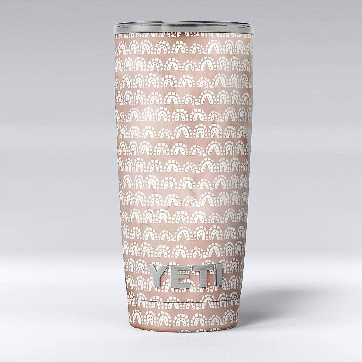 Design Skinz Black and Brown Grunge Surface with White Semi-Circles - Skin Decal Vinyl Wrap Kit Compatible with The Yeti Rambler Cooler Tumbler Cups