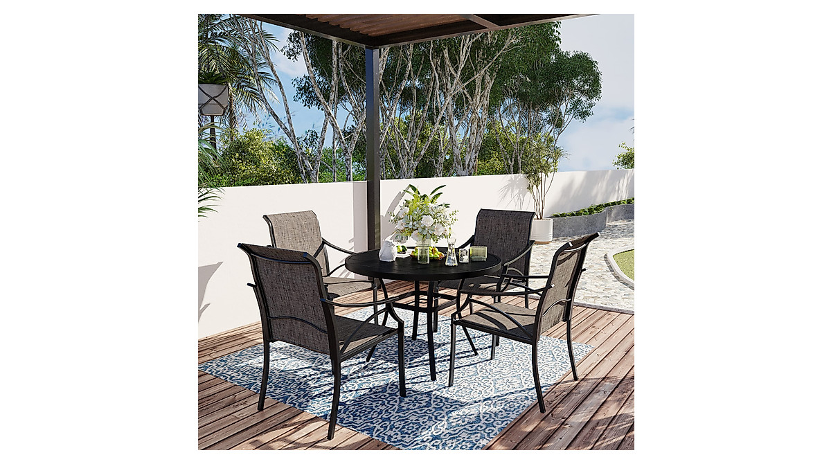 VICLLAX 42" Round Patio Dining Table - Sleek, Durable Design