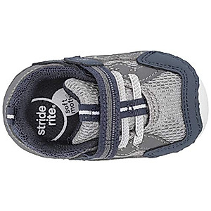 Stride Rite baby boys Soft Motion Kylo Sneaker, Navy/Gray, 6 Wide Toddler US