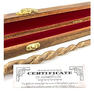 Will O'Wisp's Wand Emporium Witch and Wizard Wand in Real Wooden Display Box Certificate of Authenticity (The Sage)