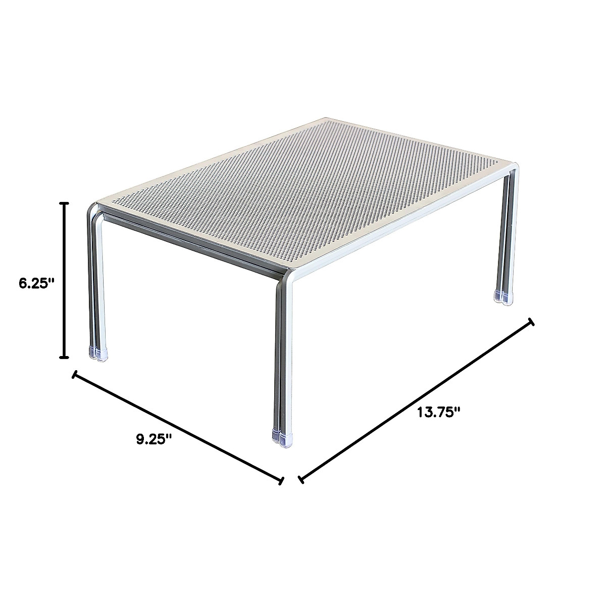 DecoBros Expandable Stackable Kitchen Cabinet and Counter Shelf Organizer,Silver