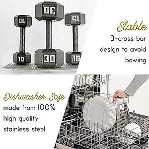 Ultra Cuisine Oven-Safe, Dishwasher-Safe 100% Stainless Steel Cooling and Baking Rack Set Heavy Duty Tight-Wire - 11.5 x 16.5-inch - Set of 2 - Half Sheet Pan Cooling Racks