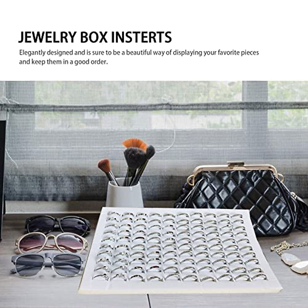 Cabilock 4pcs Box jewelry box pad jewelry tray insert showcase dsiplay insert jewelry display for selling jewelry showcase pads jewelry insert pad foam insert jewelry rack white sponge ring