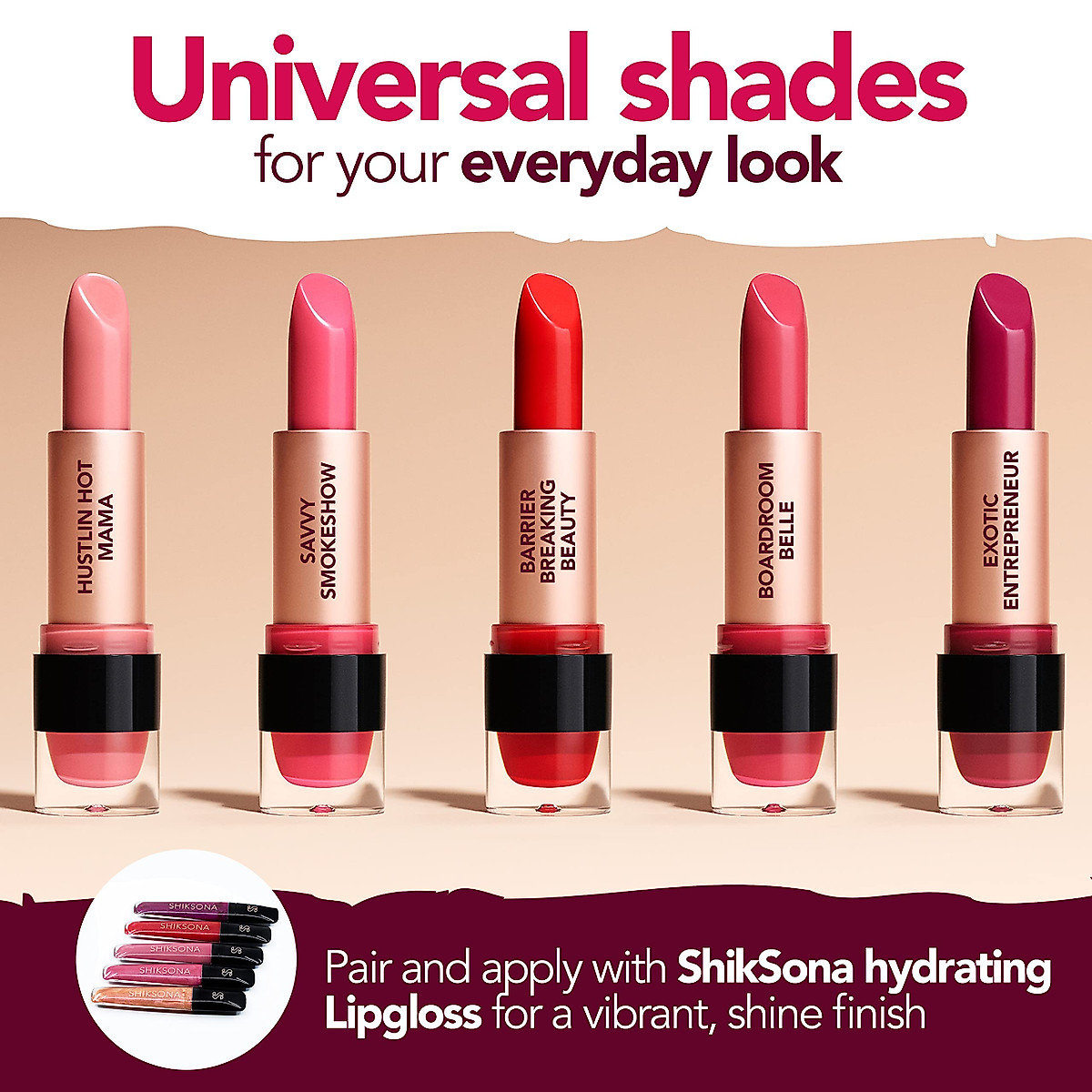 ShikSona Savvy Smokeshow | Vegan, Creamy, Full Coverage Matte Lipstick in a Timeless, Deep Bold Pink shade (with Blue Undertone)