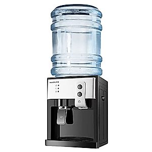 5Gal Water Dispenser,countertop dispensador de agua Drinking Machine Hot/Ice/Cold Top Loading Countertop Water Cooler Dispenser can Put 3.5L, 5L, 10L and 18.9l Bottled Water (Black+White)