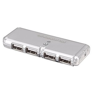 Manhattan 4-Port Hi-Speed USB Pocket Hub - Silver (160599)