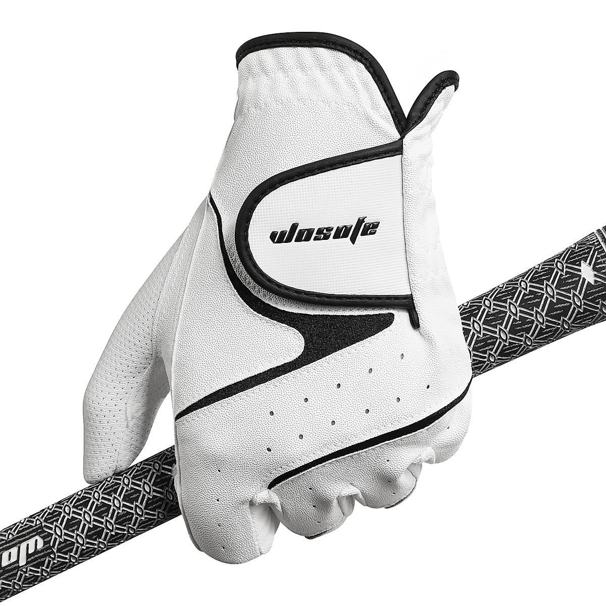 Golf Glove Left Hand Men PU Transparent Non-Slip Nanocloth Lycra Accessories No Sweat Comfortable all Weather with Scorer and Tee