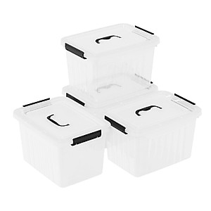 Ziglous 10 Quart Clear Plastic Storage Boxes with Handle, 4-Pack Clear Plastic Storage Bins with Lids