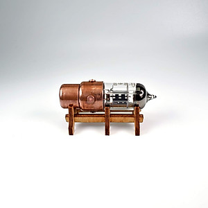 Handmade 64GB Orange Pentode Electron Vacuum Tube USB 3.1 Flash Drive with Wood Stand. Steampunk/Industrial Style