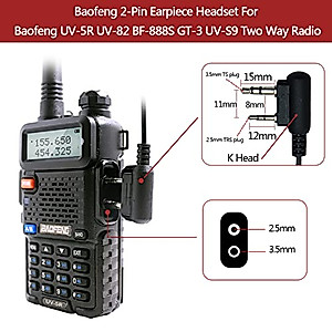 Ham Radio Handheld Baofeng UV-5R Radio UHF VHF Dual Band Two Way Radio Long Range Handheld Walkie Talkies with Extra Li-ion Battery Programming Cable AR771 Antenna Headsets Full Kits-2Pack