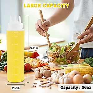 4Pack 23oz Plastic Squeeze Squirt Condiment Bottles Sauce Squeeze Bottles for Electric Sauce Warmer