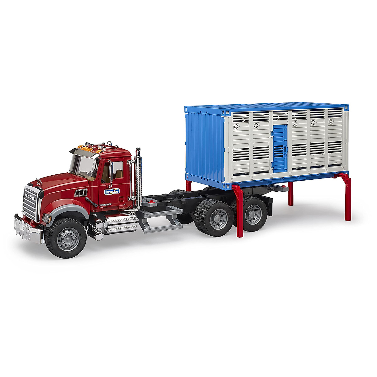 Bruder 02830 Mack Granite Cattle Transportation Truck with 1 Cattle