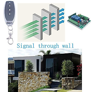 12V 24V 36V 2CH Universal Garage Door Remote Switch 433Mhz Wide Range Motor Forward and Reverse, 2 Channel Wireless Switch Garage Door keypad Universal Wireless (2X Control 433MHz)