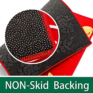 MOLOY ZOVM Merry Christmas Kitchen Mats New Year Doormat Sets Runner Rug Anti-Slip Home Decor Bedroom 15.7" x 23.6"