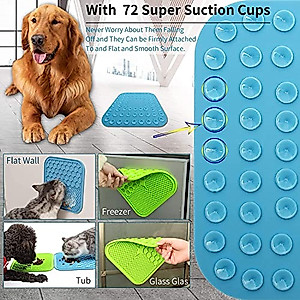 Ulmpp Dog Lick Mat with Suction Cups Dog Slow Feeders Dog Licking Mat Pet Mat Anxiety Relief Dog Cat Lick Training Licking Mat for Food, Yogurt, Peanut Butter Set of 2(Blue & Green)…
