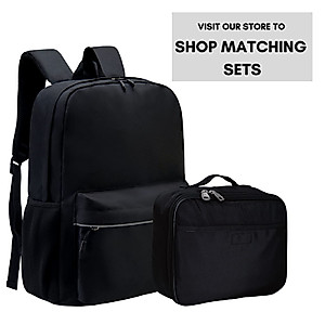 Fenrici Holiday Gift - Black Backpack for Girls, Boys, Teens, Kids' School Backpack, Kids' Bookbags with Padded Laptop Compartment, Black, 17 Inch