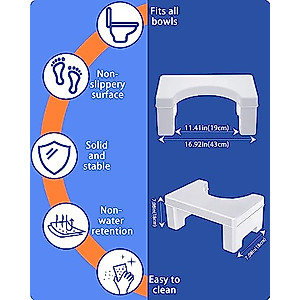 Toilet Stool, Detachable Toilet Potty Step Stool for Adults and Kids，7"Tall Heavy Duty Plastic Portable Squatting Poop Foot Stool , Bathroom Non-Slip Toilet Assistance Step Stool - Modern Sleek Design