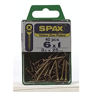 SPAX SCRW FH 6X1 YLWBX40