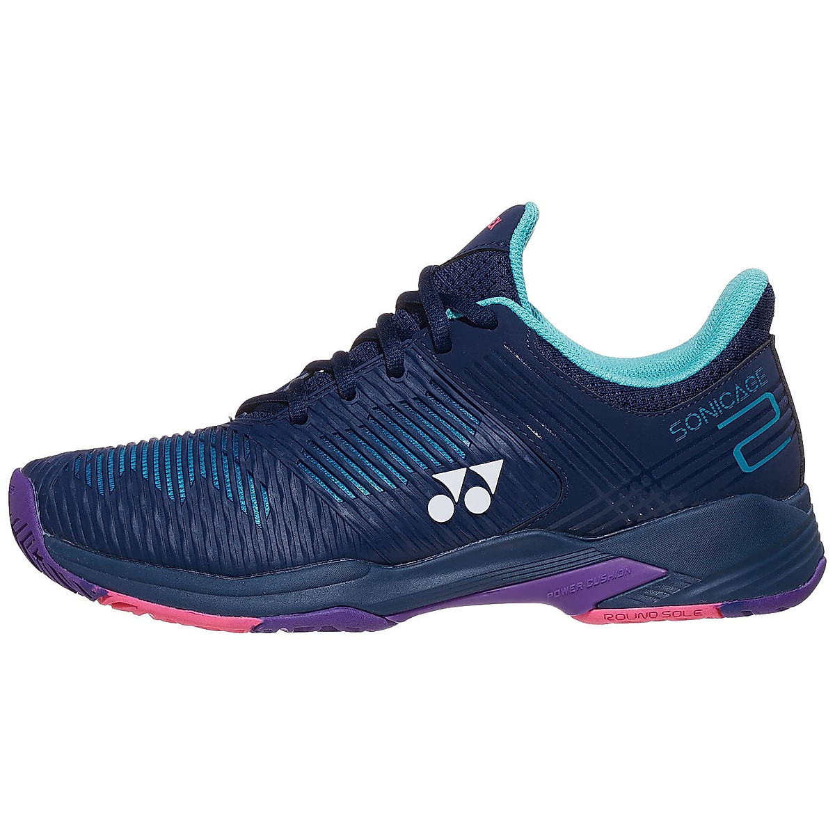 YONEX Women's Sonicage 2 All-Court Tennis Shoes, Navy/Blue Purple (US Size 10.5)