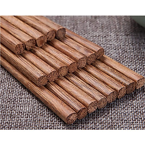 10 Pairs Japanese Chopsticks, Reusable Natural Wooden Chopsticks, 9.8'' Cherry Wood Chopsticks Chinese Tableware Set for Home Kitchen Resturant