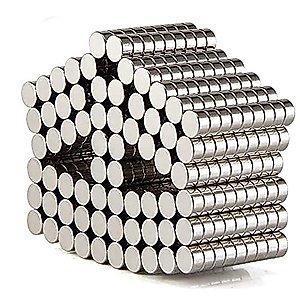 DIYMAG 200PCS Refrigerator Magnets Premium Brushed Nickel Fridge, Office Magnets, Silver, 6X3 mm