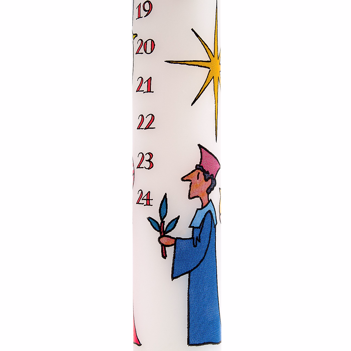 Alison Gardiner Festive Advent Candle - Wax Christmas Candle in Three Wise Men Design - Unscented Countdown Candle with 12 Hours Burn Time - Made in England