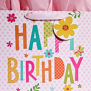 13" Large Gift Bag with Tissue Paper for happy Birthday gift bags for Girls