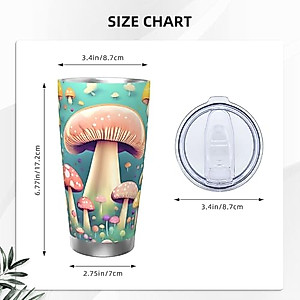 WXZYFP Car cup (single silver rim), can use a straw or drink directly, easy to use.Pretty little mushrooms