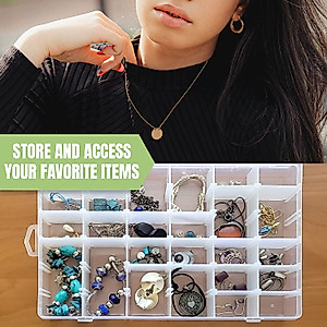 Outdoor 360 Plastic Organizer Box with Dividers 2 pack - 36 Compartment Organizer - Bead Organizer - Best for Bead Storage, Felt Board Letters, Fishing Tackle, Loom Bands (2)