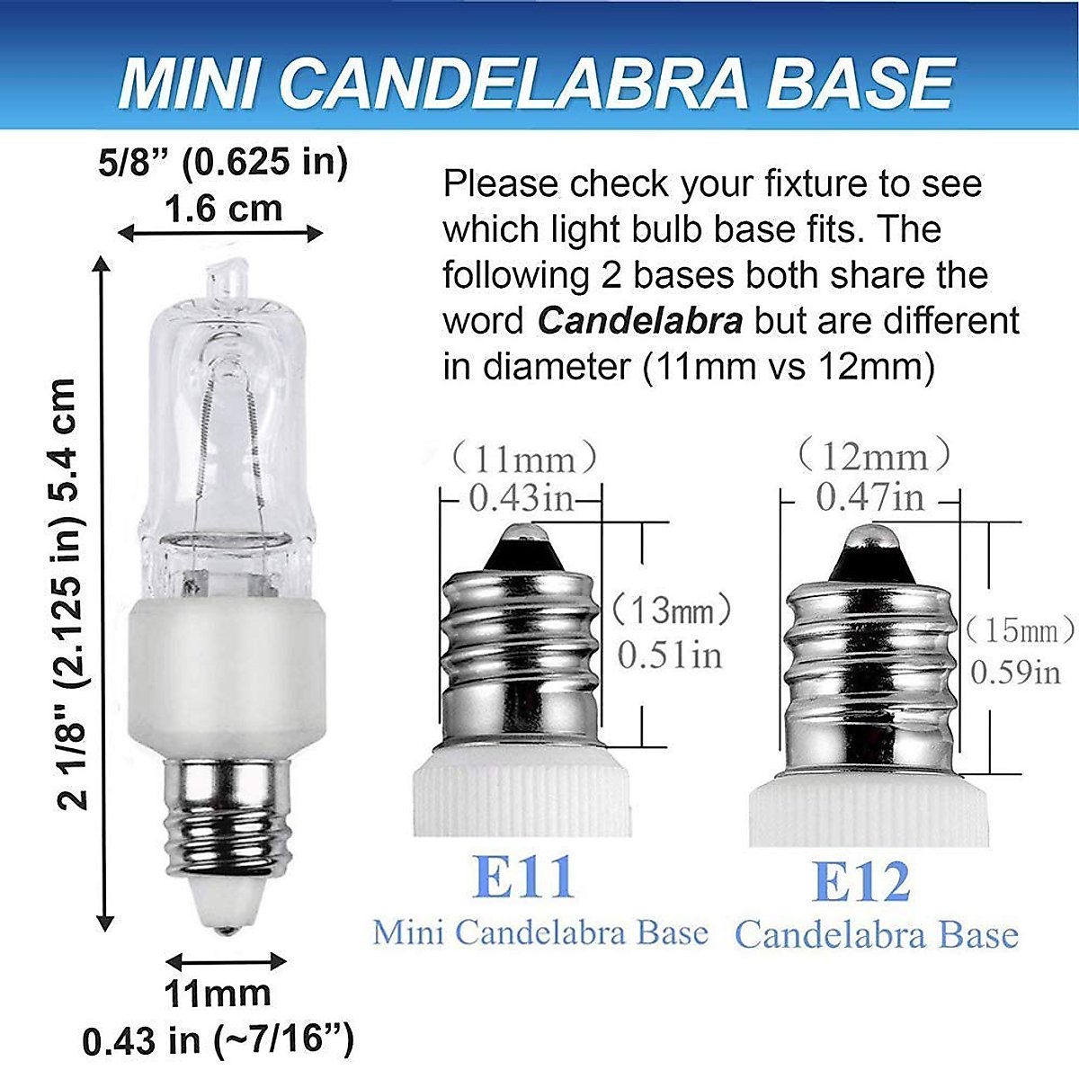Vinaco E11 Bulb, JDE11 120v 75w Halogen Light Bulbs T4 E11 Bulb with E11 Mini Candelabra Base, High Output 1150lm E11 Halogen Bulb, 4PCS E11 Light Bulb with Warm White