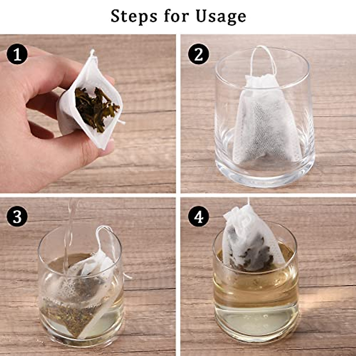 FRIUSATE 500Pcs Tea Bags for Loose Leaf Tea, Empty Tea Bags with String Disposable Tea Bags Fillable Natural Tea Filter Bags Drawstring Tea Bags Bulk for Loose Tea, Coffee, Spice, 2.36 x 3.15 Inch