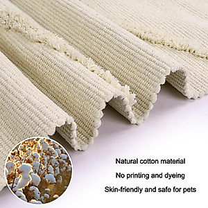 OJIA Boho Living Room Rug 5'x8', Large Washable Rugs Soft Tufted Bedroom Rug Nursery Rug, Cotton Woven Beige Area Rugs Floor Carpet for Dorm/Kids Room/Dining Room/Office