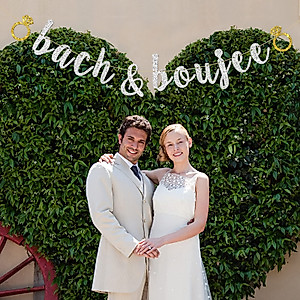 INNORU Bach & Boujee Banner, Bridal Shower, Engagement Party Decorations, Boujee Bride Banner, Wedding Bachelorette Party Decorations, Silver Glitter