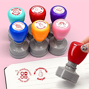 Personalize Custom Teacher Stamp for Grading Classroom Teachers Review Homework Feedback Colorful Stamps