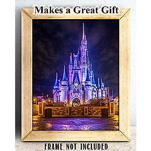 Cinderella's Castle - 11x14 Unframed Art Print - Great Home and Nursery Walt Disney World Wall Art Magic Kingdom Room Decor or Gift Under $15 for WDW Fans