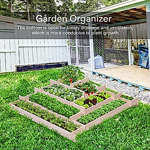 VIVOSUN 5-Tier Raised Garden Bed, 41.7 x 41.7 x 14.2 Inches Outdoor Wood Planter Box with Gloves and Liner for Gardens, Patios, and Backyards