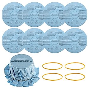 EPLZON Reusable Wet Dry Vac Filter VF2002 Dry Disc Vacuum Filters for Most 5 Gallon and Larger Shop Vac Branded Wet/Dry Vacuum Cleaners(pack of 8pcs Disc Filters 4pcs Retaining Bands)