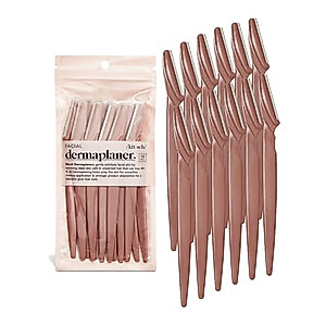 Kitsch Dermaplaning Tool - Face Razors for Women and Men, Eyebrow Trimmer & Face Shaver for Women, Facial Hair Removal for Women and Men, Dermaplane Razor for Women Face, 12 pc (Terracotta)