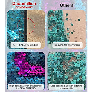 5MM Not Falling Sensory Wall for Kids Sequin Flip Fabric High Density Reversible Sensory Graffiti Fabric Sequin Fabric by The Yard Mermaid Fabric Purple to Blue-0.5yd, 50” x 18”