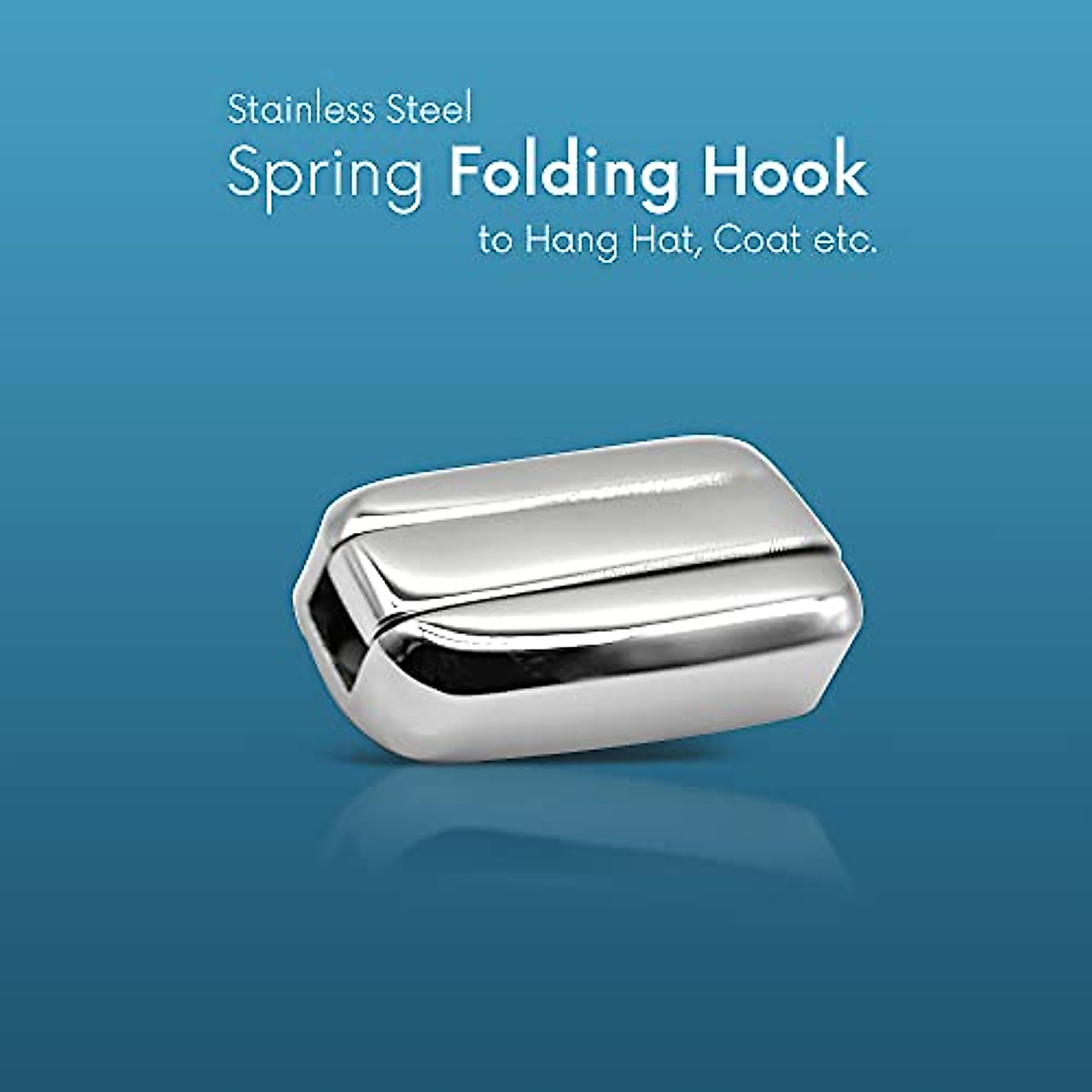 MARINE CITY 316 Grade Stainless Steel Spring Folding Marine Grade Loaded Hat Coat Hook Strong and Durable Coat Hook Foldable Mirror Polished for Boats – Yachts– Hardware Accessories (Pack of 1)