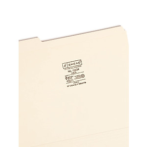 Smead File Folder, Reinforced 1/3-Cut Tab, Letter Size, Manila, 100 Per Box (10434)