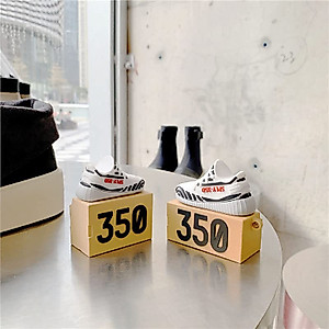 Shoe Box Airpod Case Cover, Sports Shoes Air Pods Pro 2 Cases Cover, Funny Design 3D Cute Trendy Unique Fancy Sneakers Soft Silicone for AirPods Pro 2nd Generation Case [2022 Released] (350 White)