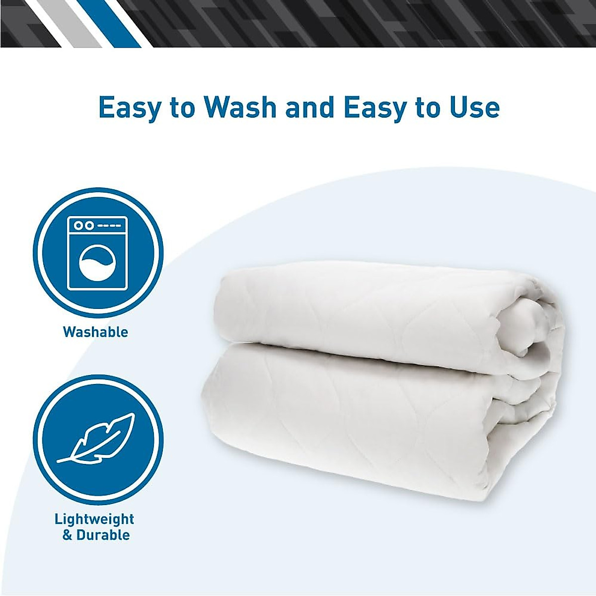 BodyMed Heated Mattress Pad with Skirt, Queen, 60 in. x 80 in. – Fitted Electric Mattress Topper with Temperature Control – Includes Two Controllers – Quilted, Washable, Mattress Protector for Heat