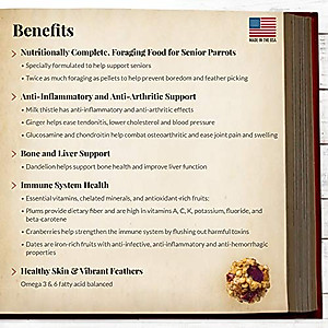 LAFEBER'S Senior Bird Nutri-Berries Pet Bird Food, Made with Non-GMO and Human-Grade Ingredients, for Parrots, 10 oz