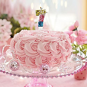 2.8" Birthday Number Candle Glitter Happy Birthday Cake Candles for Birthday Mermaid Themed Party Wedding Anniversary Celebration Supplies