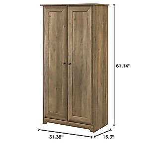 Bush Furniture Cabot Tall Storage Cabinet with Doors, Reclaimed Pine