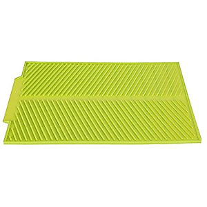 Dish Drying Mat, 15.35* 9.84inch Heat resistant Silicone Mat for Kitchen Counter, Slip Resistant Silicone Quick Dry Pad for Washing Dishes(Green)