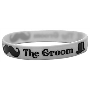 Novel Merk The Groom & Team Groom Wristbands Party Favors for Bachelor Party, Bridal Shower & Wedding Party Black & White (11 Pieces)